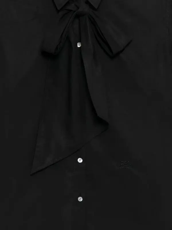 Karl Lagerfeld Bow Poplin Shirt - Black