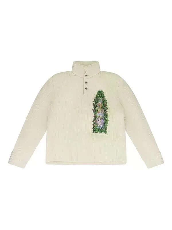 WHO DECIDES WAR Button-down Sweater