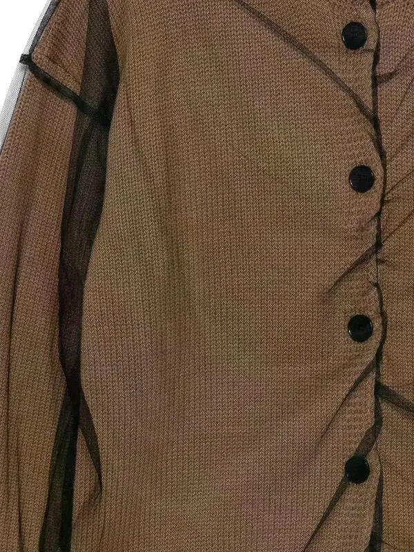 MSGM Tulle-overlay Cardigan