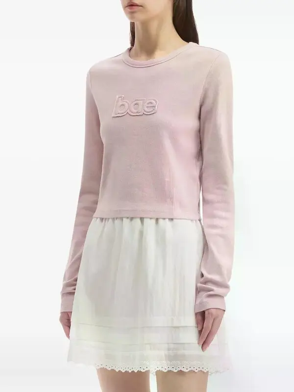 B+AB Embossed Long-sleeve Top - Pink
