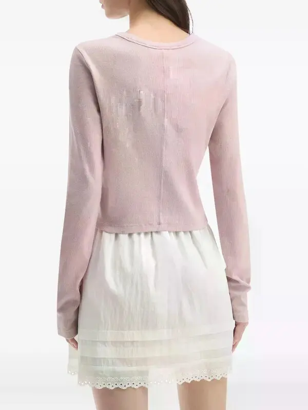 B+AB Embossed Long-sleeve Top - Pink