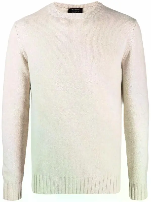 DELL'OGLIO Crew Neck Cashmere Jumper - Neutrals