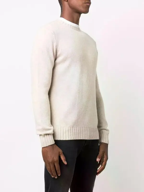 DELL'OGLIO Crew Neck Cashmere Jumper - Neutrals