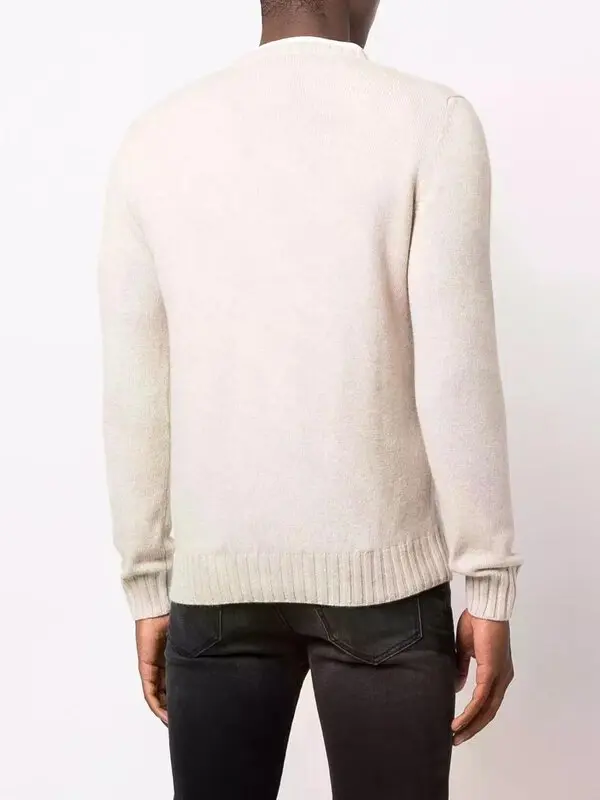 DELL'OGLIO Crew Neck Cashmere Jumper - Neutrals
