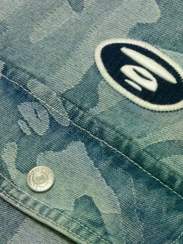 AAPE BY *A BATHING APE Moonface Camouflage Patch Shirt - Blue