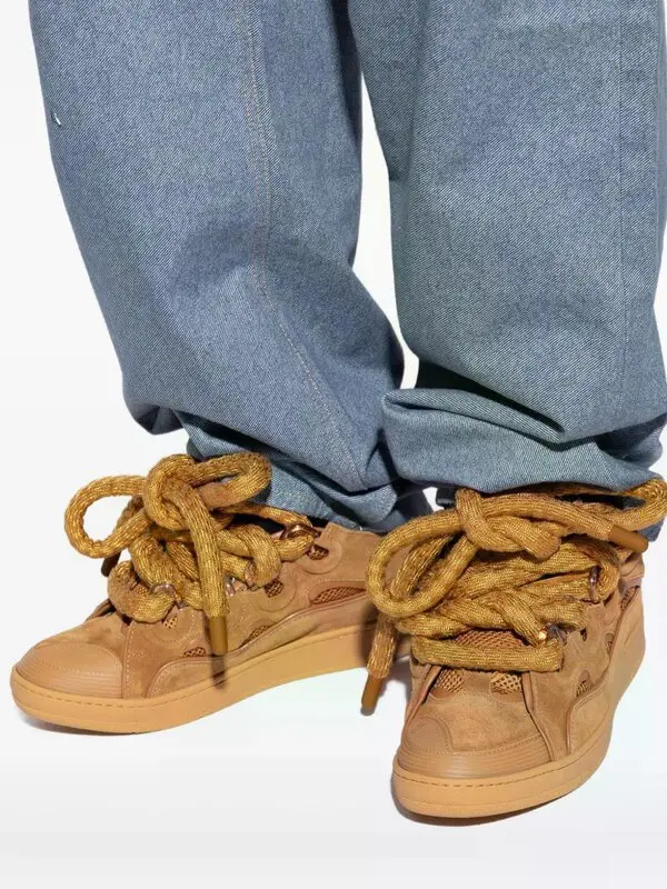 LANVIN Knotted Lace-up Sneakers - Brown