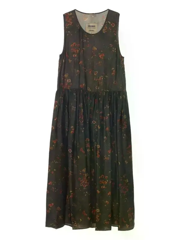 UMA WANG Floral-print Maxi Dress - Brown