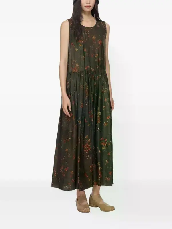 UMA WANG Floral-print Maxi Dress - Brown