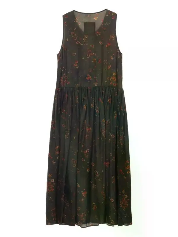 UMA WANG Floral-print Maxi Dress - Brown