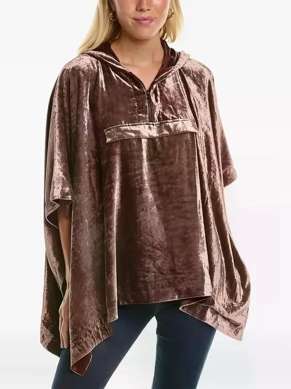 Brunello Cucinelli Velvet Hooded Poncho