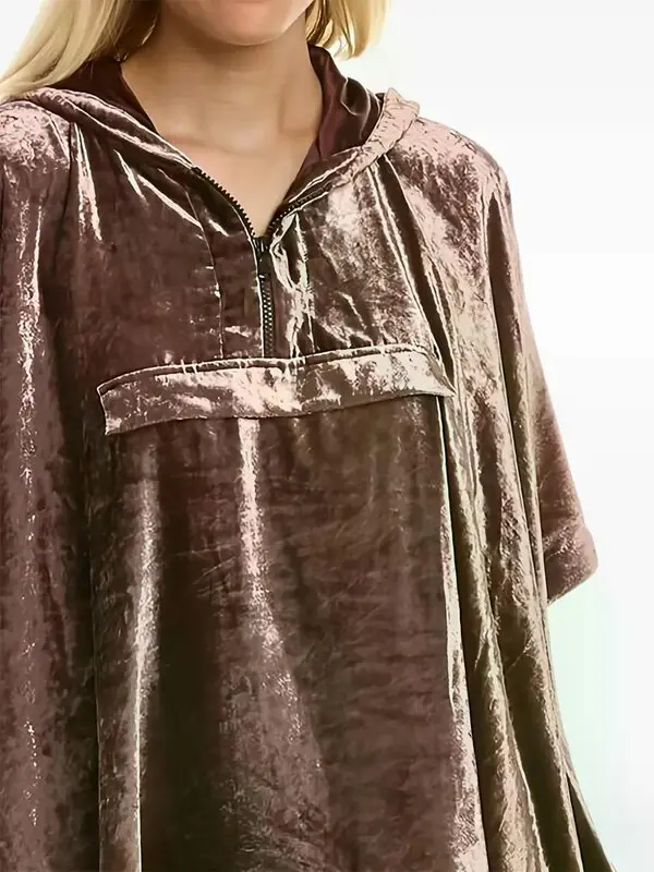 Brunello Cucinelli Velvet Hooded Poncho