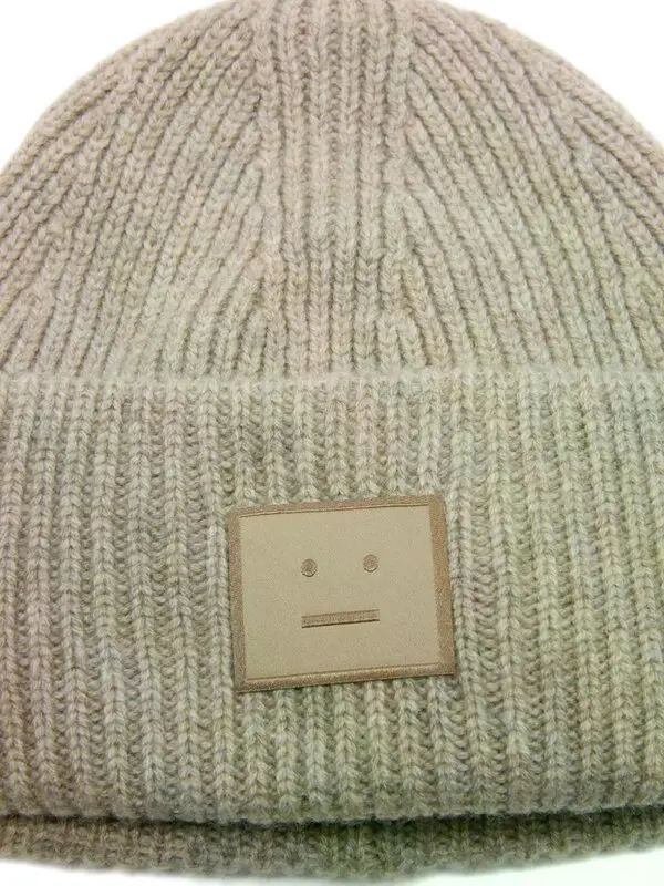 Acne Studios Ribbed Face-patch Beanie Hat
