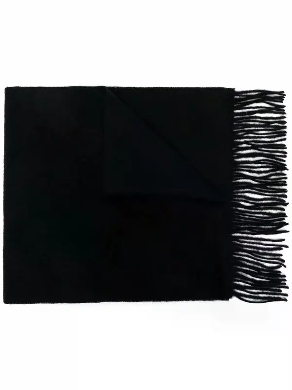 Carhartt Work In Progress Clan Logo-patch Fringed Scarf - Black