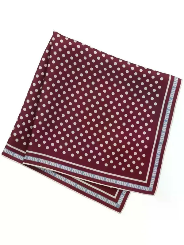 Miu Miu Silk Polka Dot-print Scarf - Red
