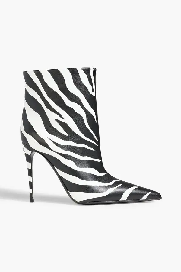 Dolce & Gabbana Zebra-print Leather Ankle Boots