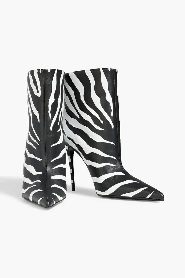 Dolce & Gabbana Zebra-print Leather Ankle Boots