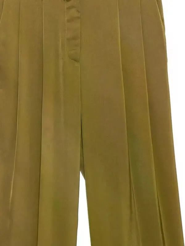 Michael Kors Satin Wide-leg Trousers - Green