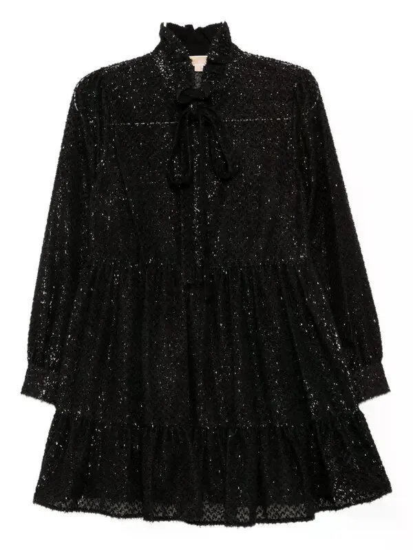 Michael Kors Metallic-clip Jacquard Mini Dress