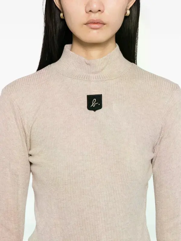 AGNÈS B. Logo-embroidered Turtleneck Top