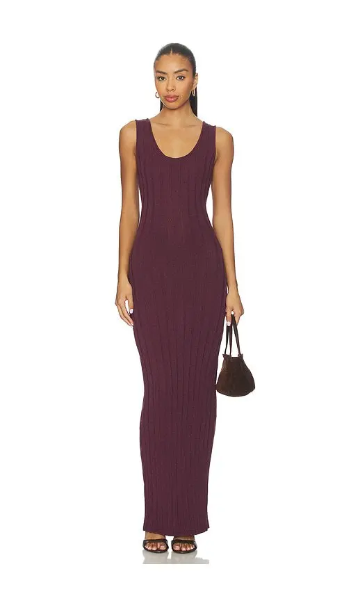 SNDYS. Baha Ribbed Jersey Maxi Dress - Plum