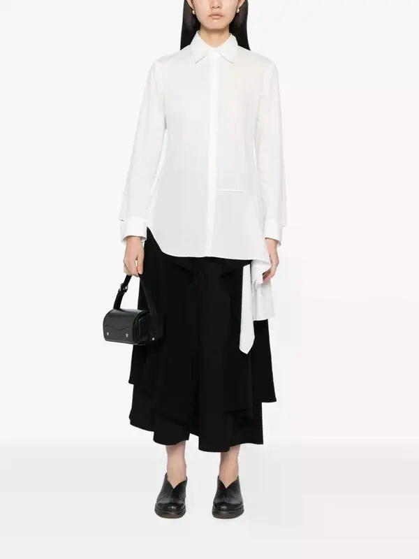 Yohji Yamamoto Asymmetric Panel Shirt - Neutrals