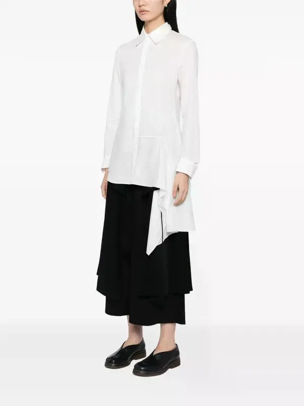 Yohji Yamamoto Asymmetric Panel Shirt - Neutrals