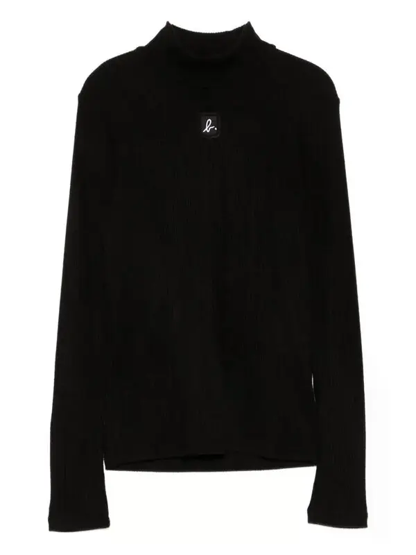AGNÈS B. Logo-embroidered Turtleneck Top