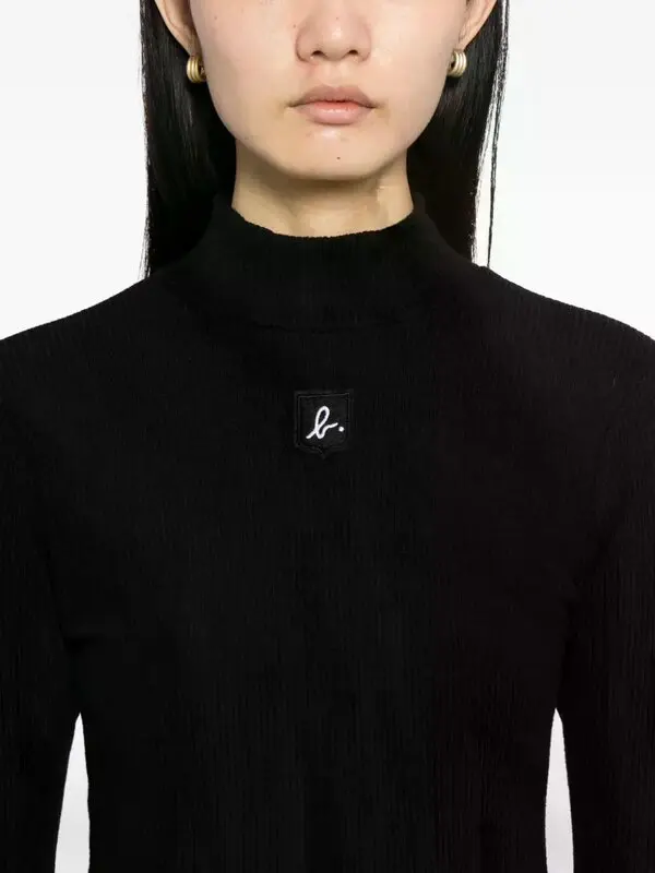 AGNÈS B. Logo-embroidered Turtleneck Top