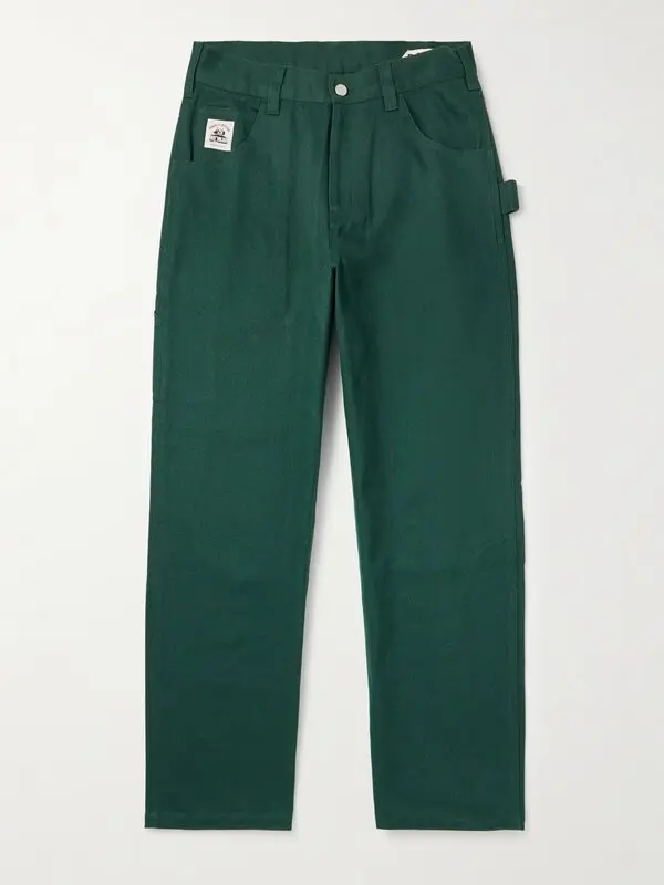 BODE Knolly Brook Straight-leg Cotton-twill Trousers - Green