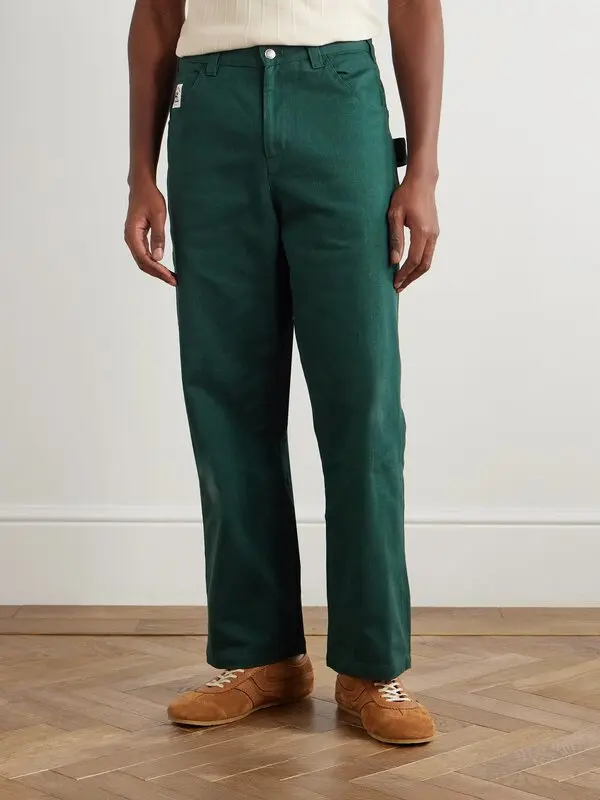 BODE Knolly Brook Straight-leg Cotton-twill Trousers - Green