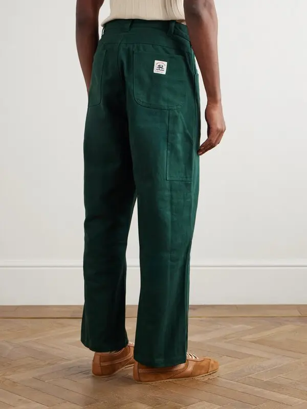 BODE Knolly Brook Straight-leg Cotton-twill Trousers - Green