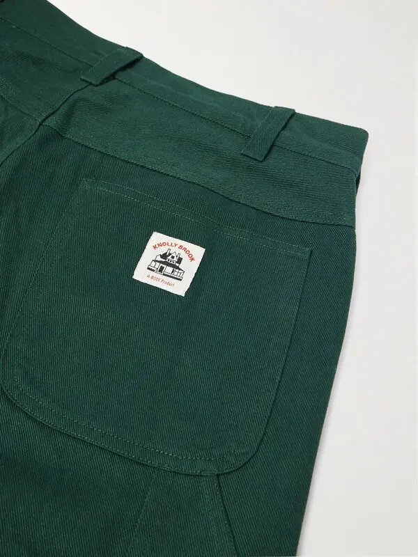 BODE Knolly Brook Straight-leg Cotton-twill Trousers - Green