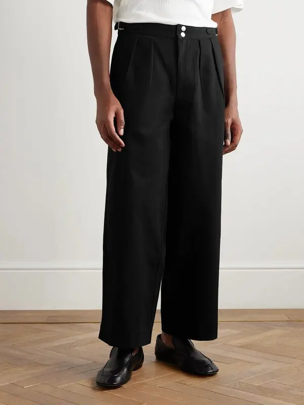 BODE Wide-leg Cotton-twill Trousers