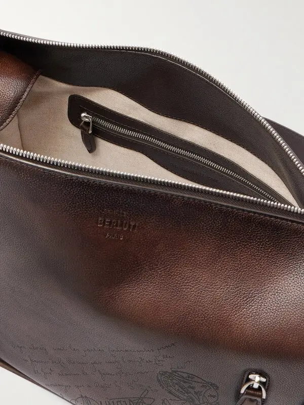 Berluti Périple Scritto Full-grain Venezia Leather Messenger Bag