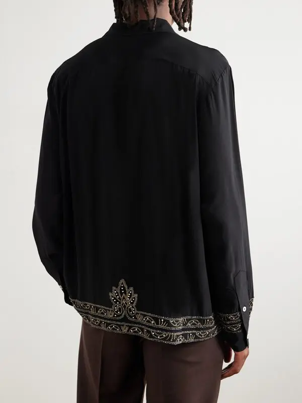 BODE Embellished Silk Shirt