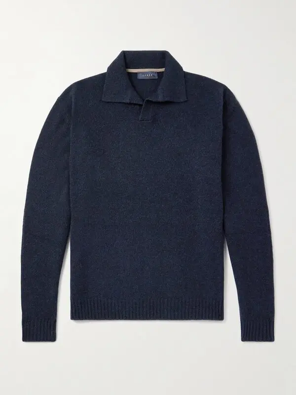 Sease Cashmere Polo Sweater - Blue