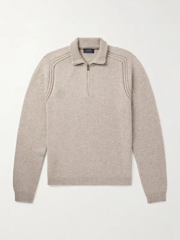 Sease Cashmere Half-zip Sweater - Neutrals