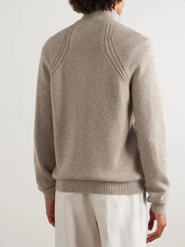 Sease Cashmere Half-zip Sweater - Neutrals