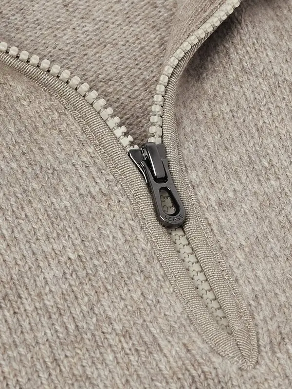 Sease Cashmere Half-zip Sweater - Neutrals