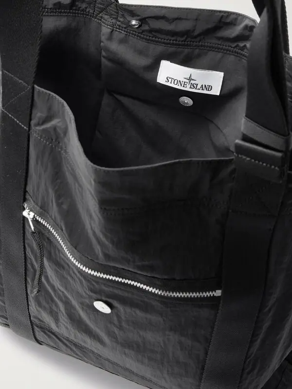 Stone Island Webbing-trimmed Recycled-shell Tote Bag