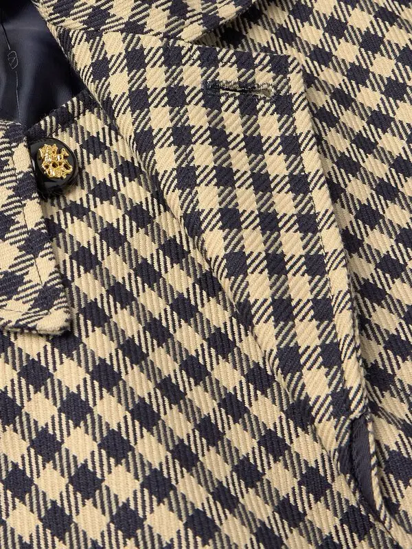 Valentino Garavani Gingham Cotton And Wool-blend Boxy Coat