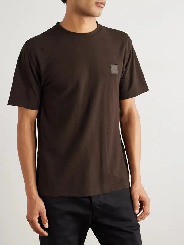 Stone Island Ghost Logo-appliquéd Cotton-jersey T-shirt - Brown
