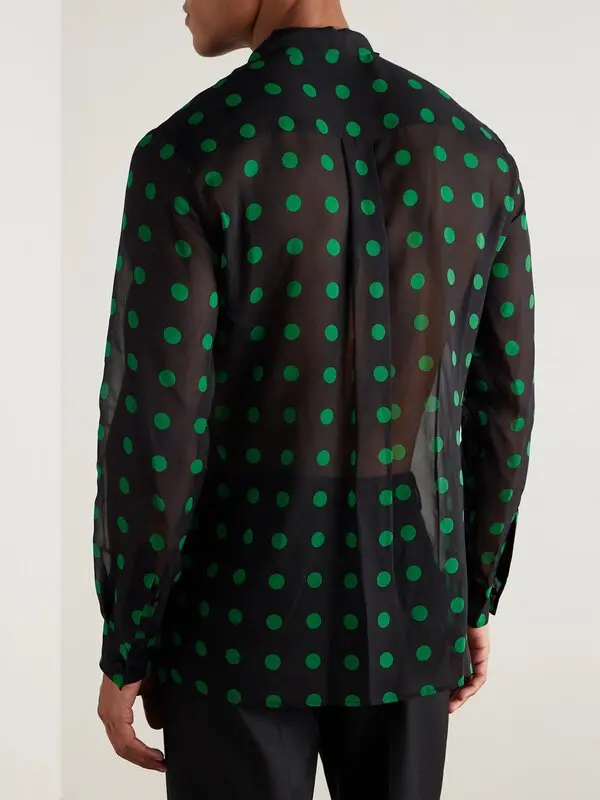 Valentino Garavani Polka-dot Silk-georgette Shirt