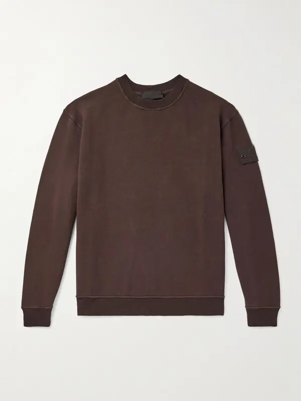 Stone Island Ghost Logo-appliquéd Sweatshirt - Brown