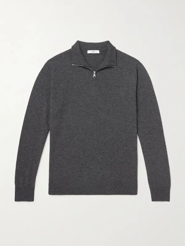 Mr P. James Cashmere Half-zip Sweater - Gray
