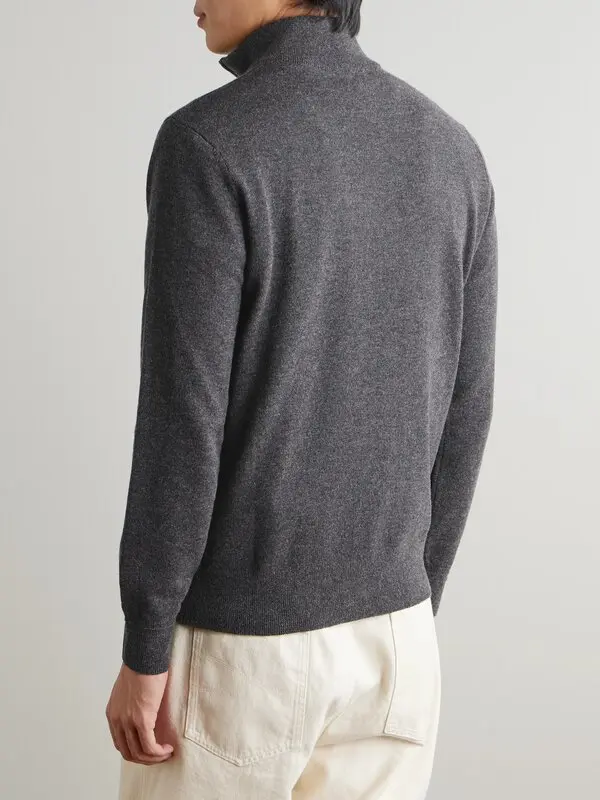 Mr P. James Cashmere Half-zip Sweater - Gray
