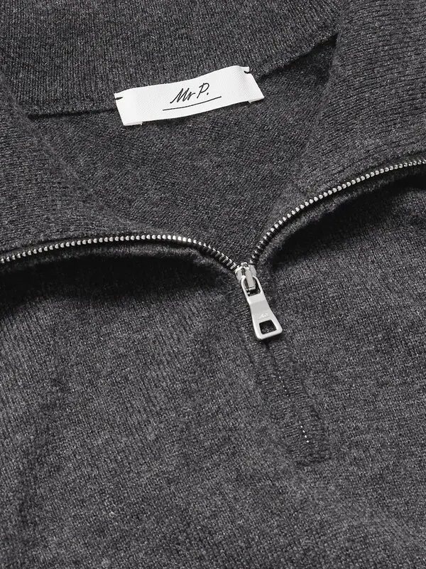 Mr P. James Cashmere Half-zip Sweater - Gray