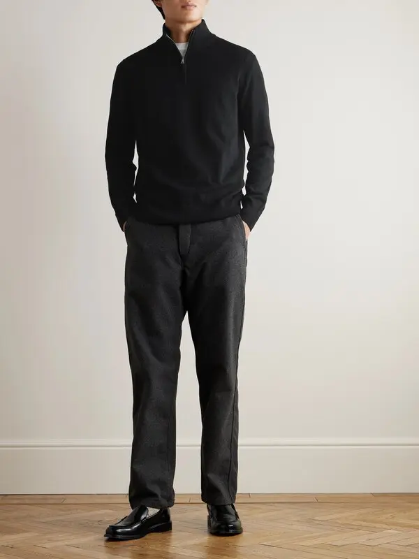 Mr P. James Cashmere Half-zip Sweater - Black