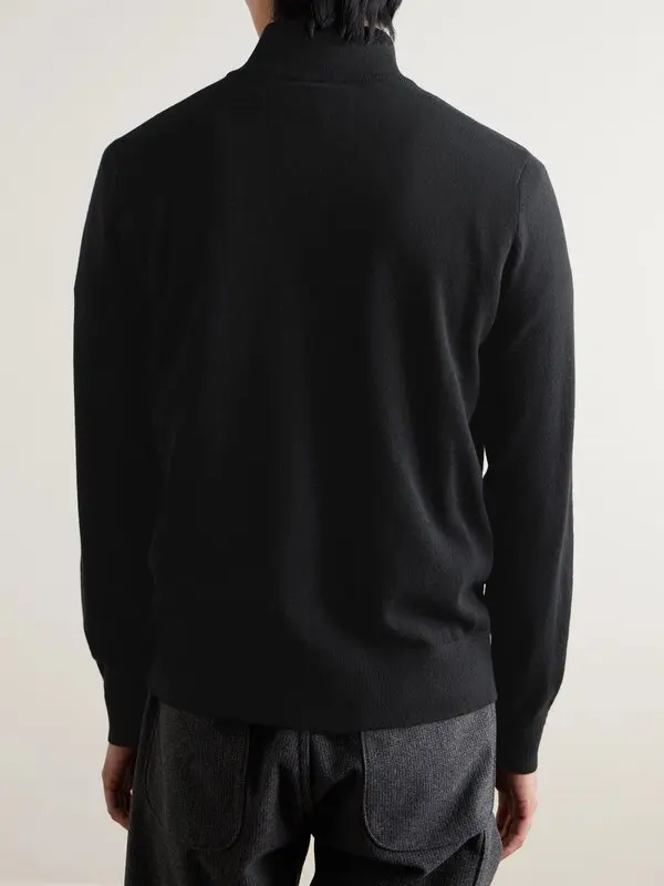 Mr P. James Cashmere Half-zip Sweater - Black