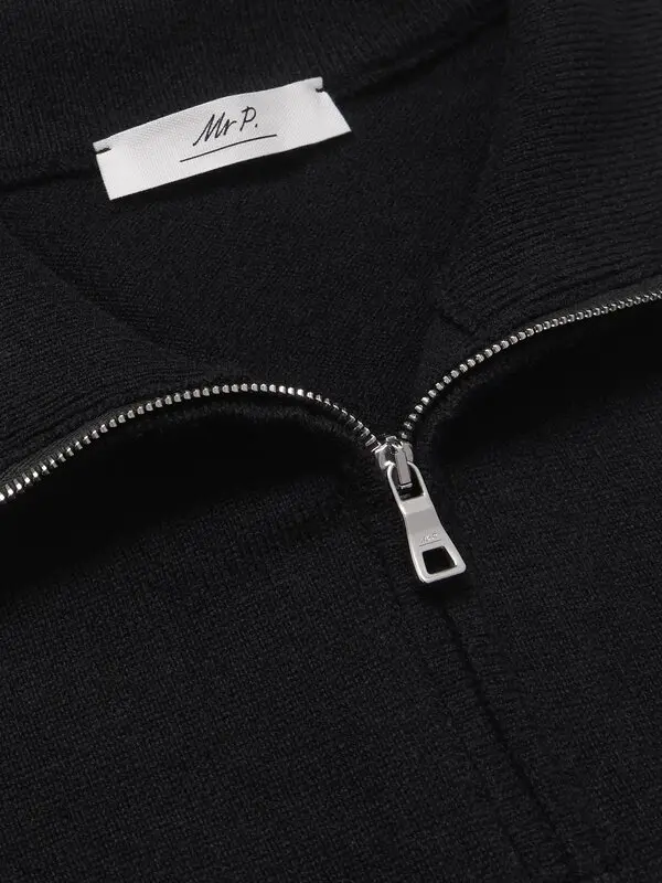 Mr P. James Cashmere Half-zip Sweater - Black